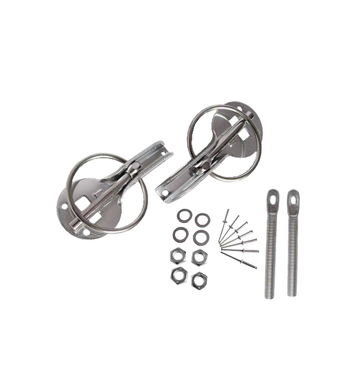 Buy Quick Release Bonnet Pins / Engine Hood Lock Pair | Silver