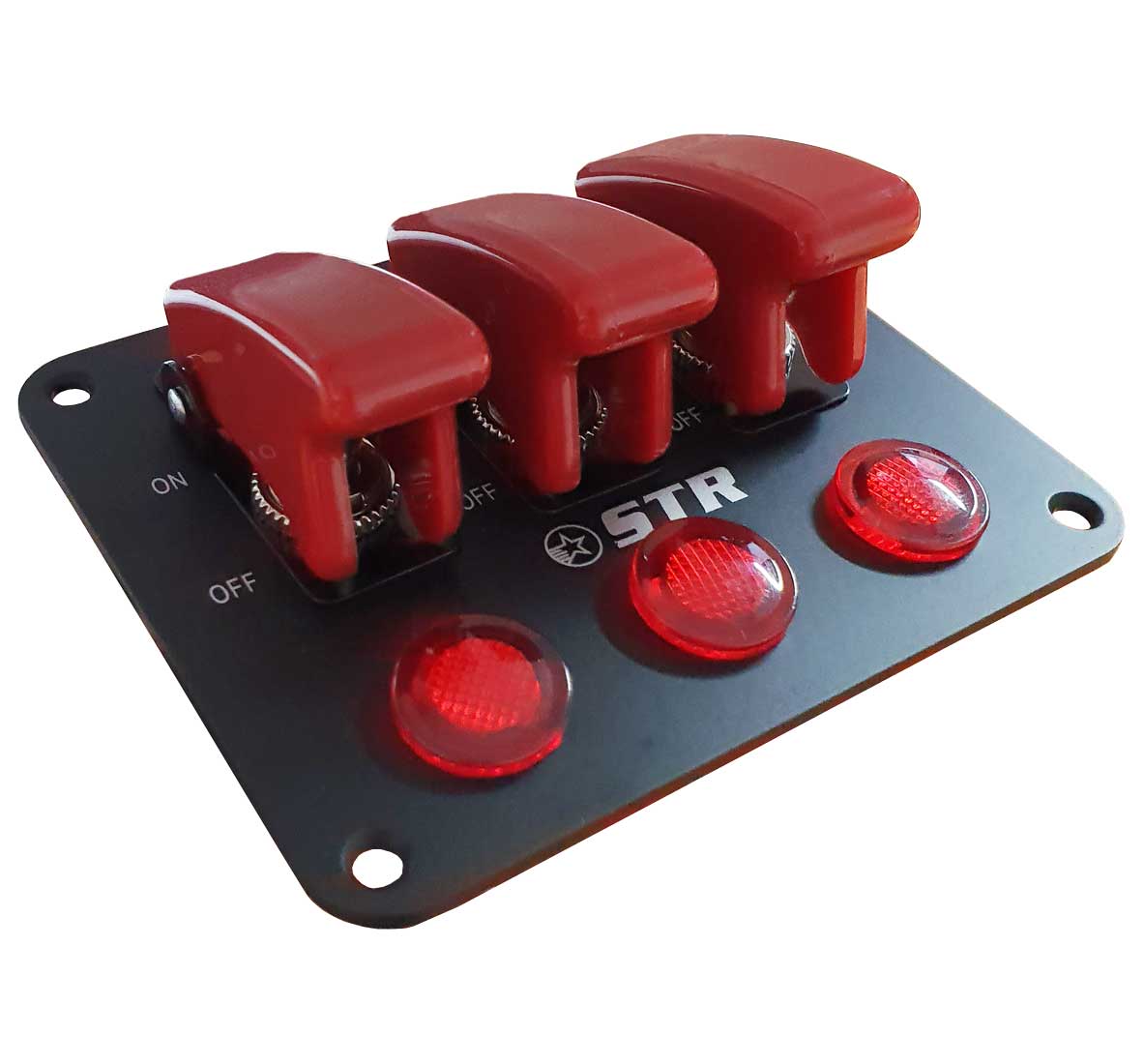 Triple Flip Switch Panel with LED Indicator Light